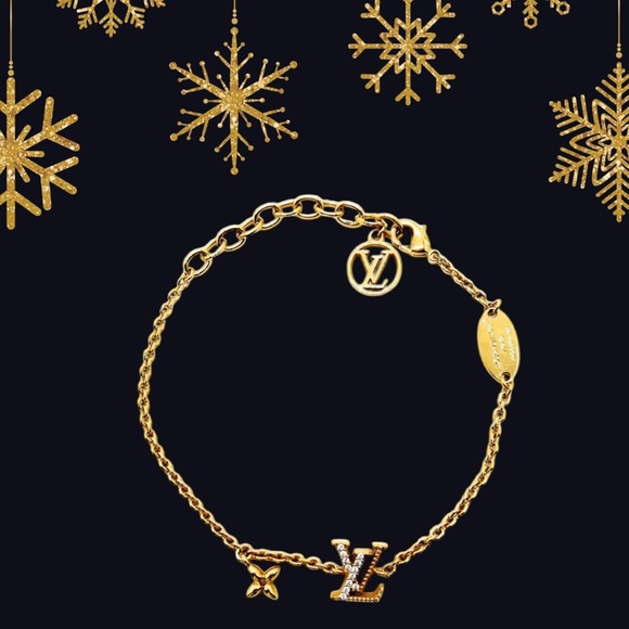 Louis Vuitton | Jewelry | Louis Vuitton Logo Gold With Silver Stone ...